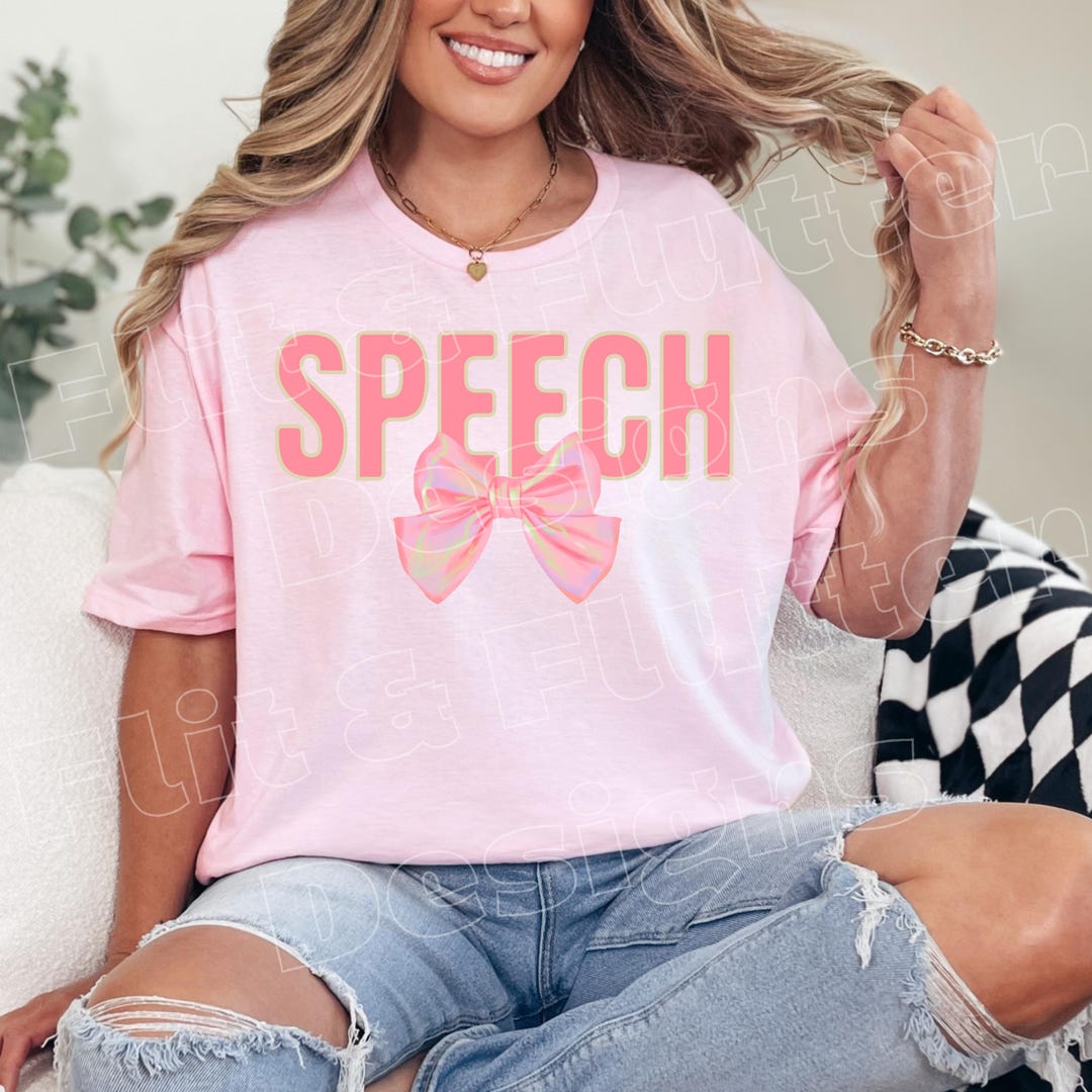 Pink Speech Pathology Therapist Bow PNG Sublimation DTF - Etsy