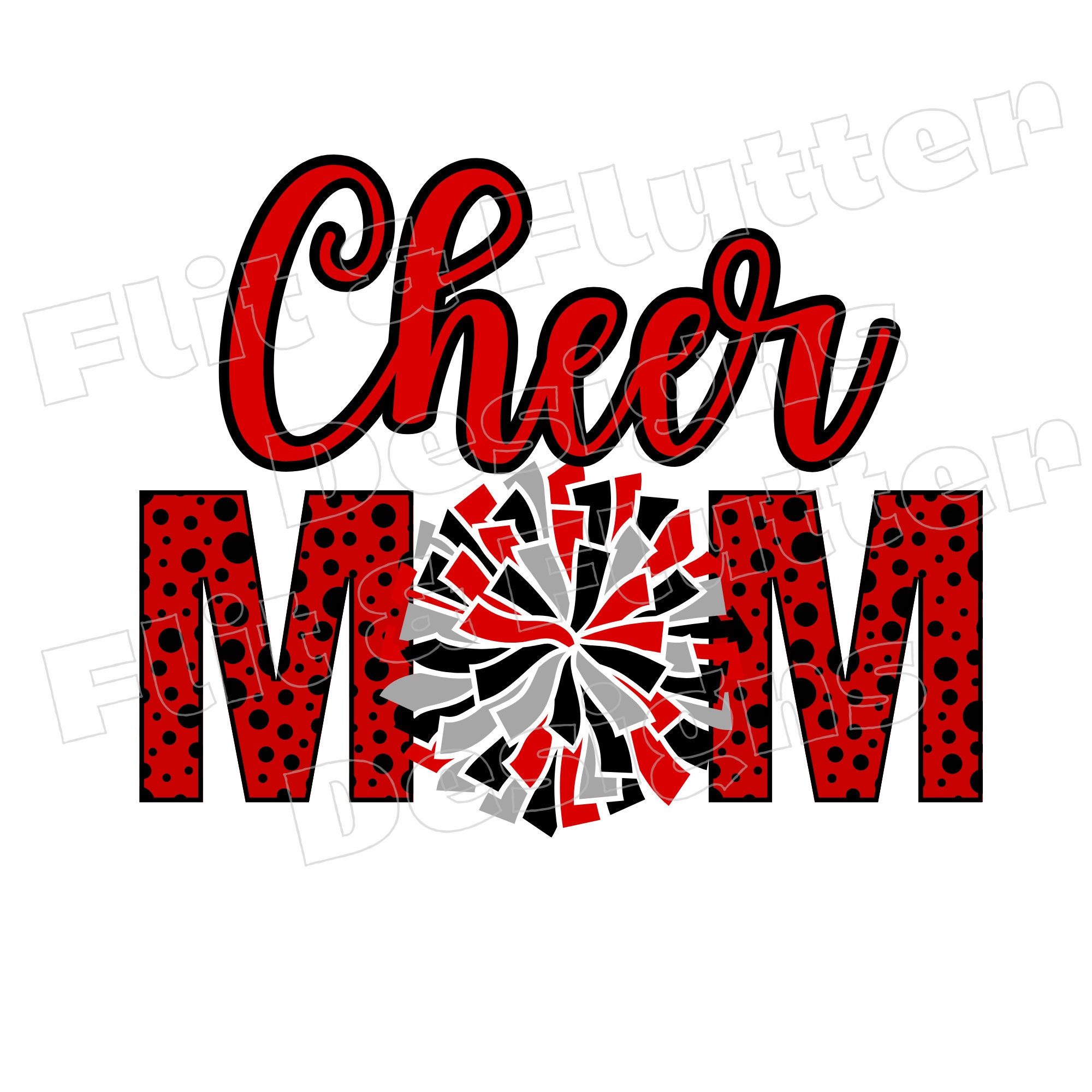 Cheer Mom Red and Black Sublimation PNG - Etsy
