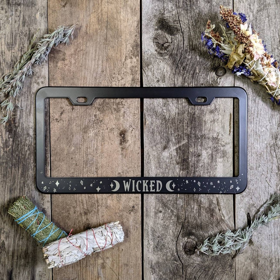 Wicked Witchy Witch Black Stainless Steel License Plate Frames - Etsy