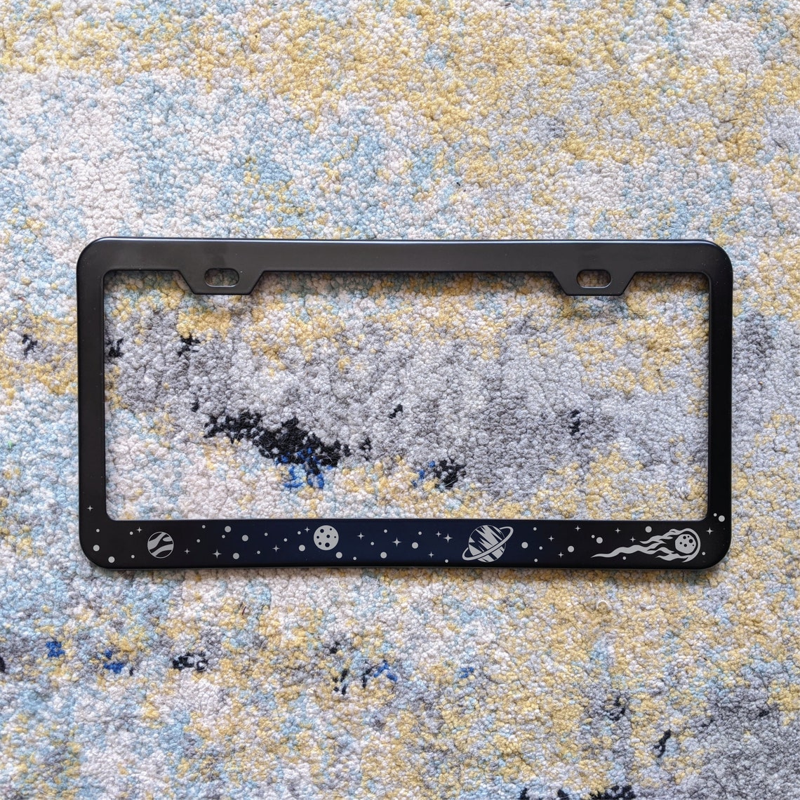 Space & Galaxy Themed METAL Laser Etched License Plate Frame | Etsy