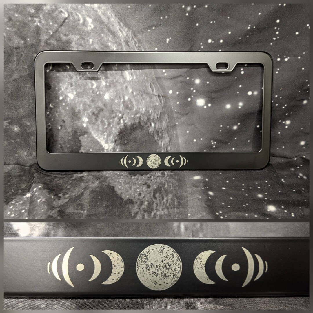 Lunar Cycle / Phase Themed Laser Etched METAL License Plate Frame - Etsy