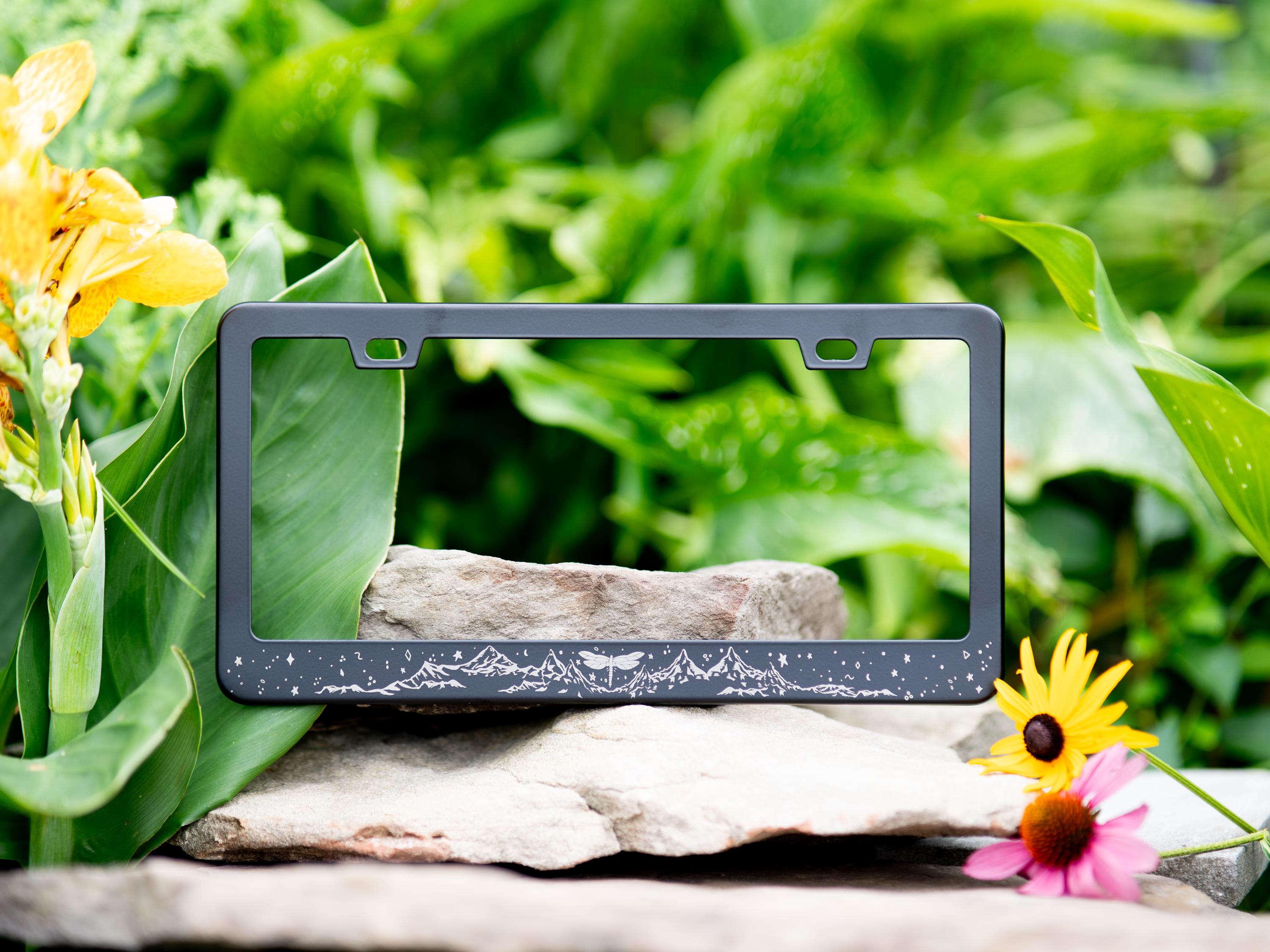 Dragonfly Starry Night License Plate Frame - Laser Etched Metal - Etsy