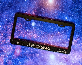 Space & Galaxy Themed METAL Laser Etched License Plate Frame | Etsy