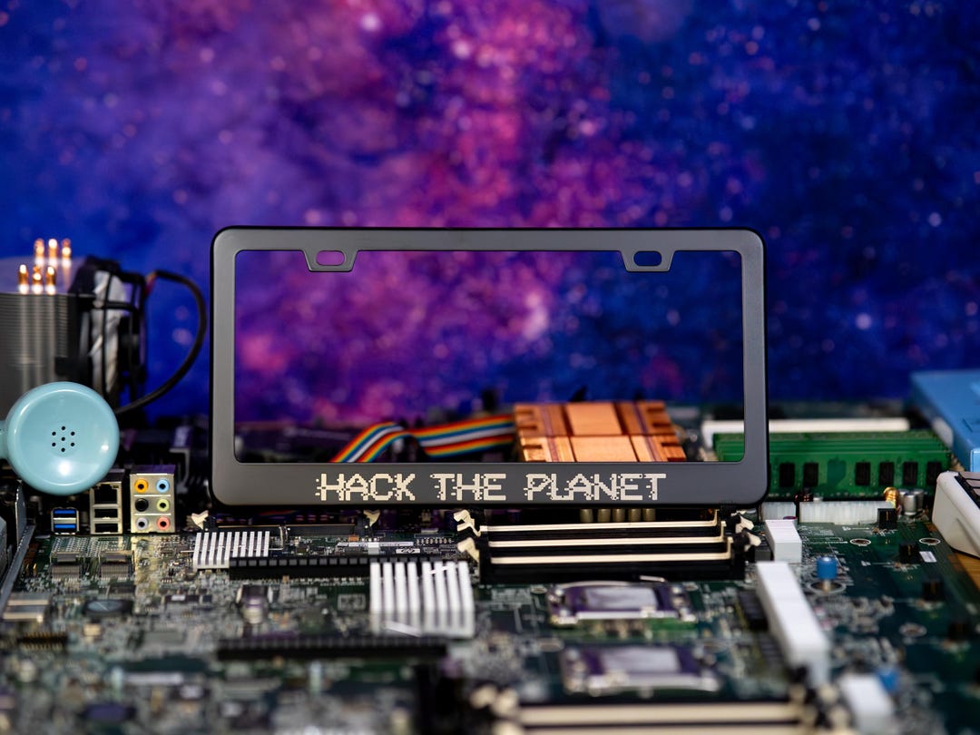 Hack the Planet - Cyberpunk License Plate Frame | Hackers Inspired ...