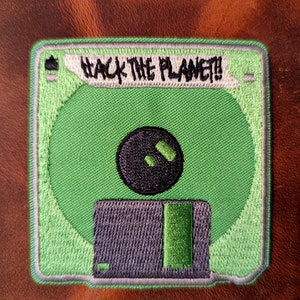 Hack the Planet Embroidered Patch - Hacking - Hacker - Floppy Disk - Computer - Etsy