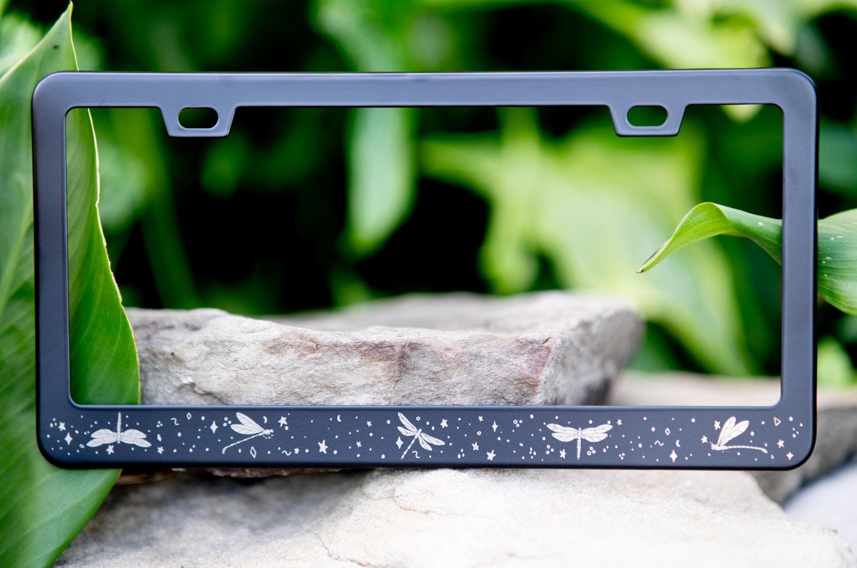Dragonfly Starry Night License Plate Frame - Laser Etched Metal - Etsy