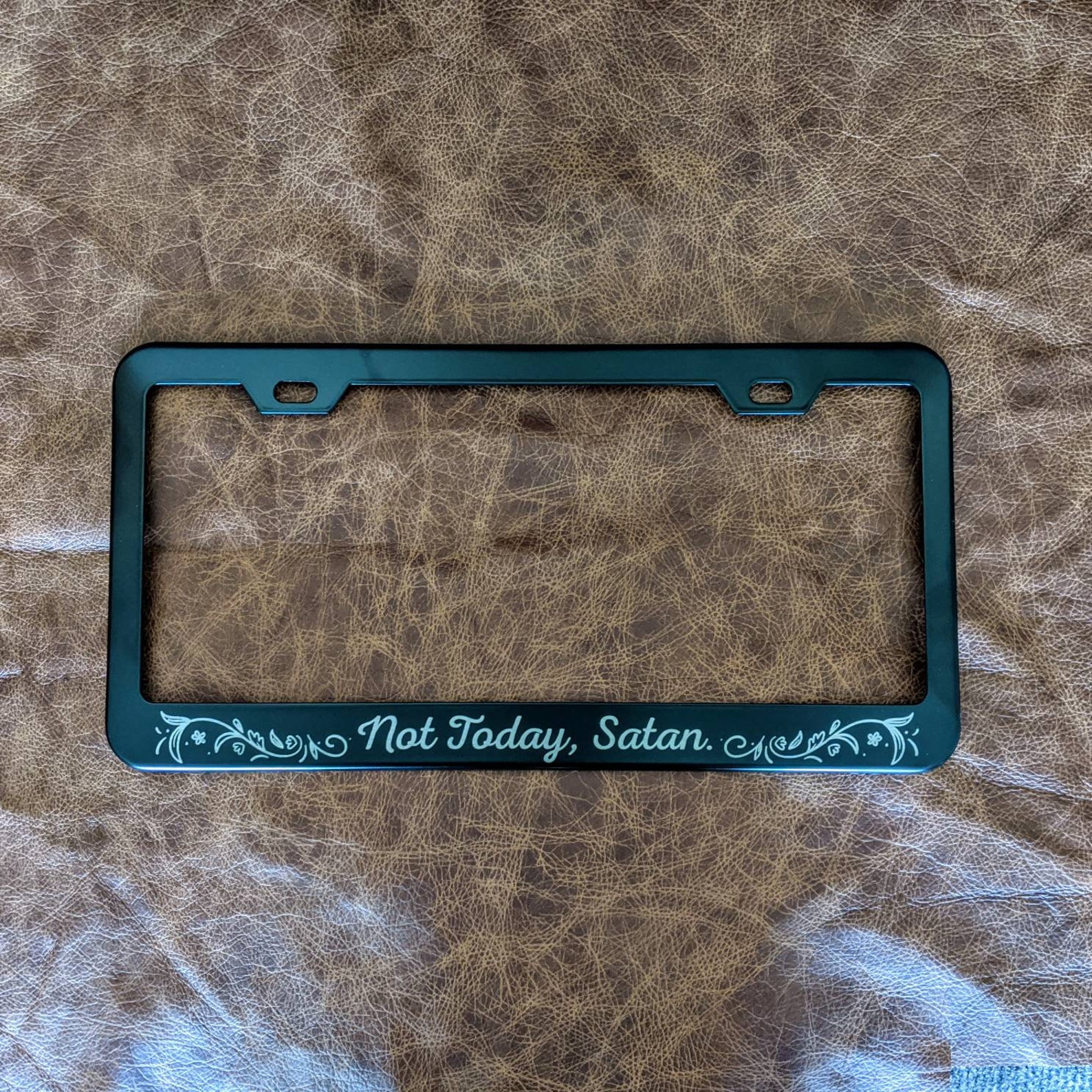 Not Today Satan Laser Etched METAL License Plate Frame - Etsy
