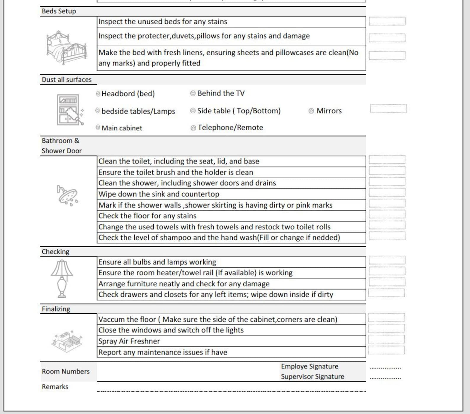 Housekeeping Checklist - Etsy