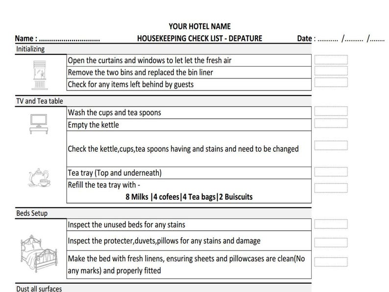 Housekeeping Checklist - Etsy