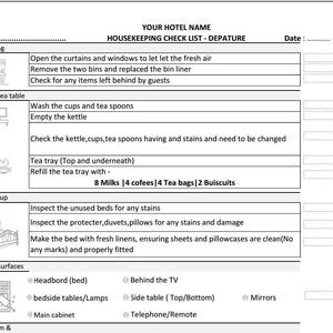 Housekeeping Checklist - Etsy