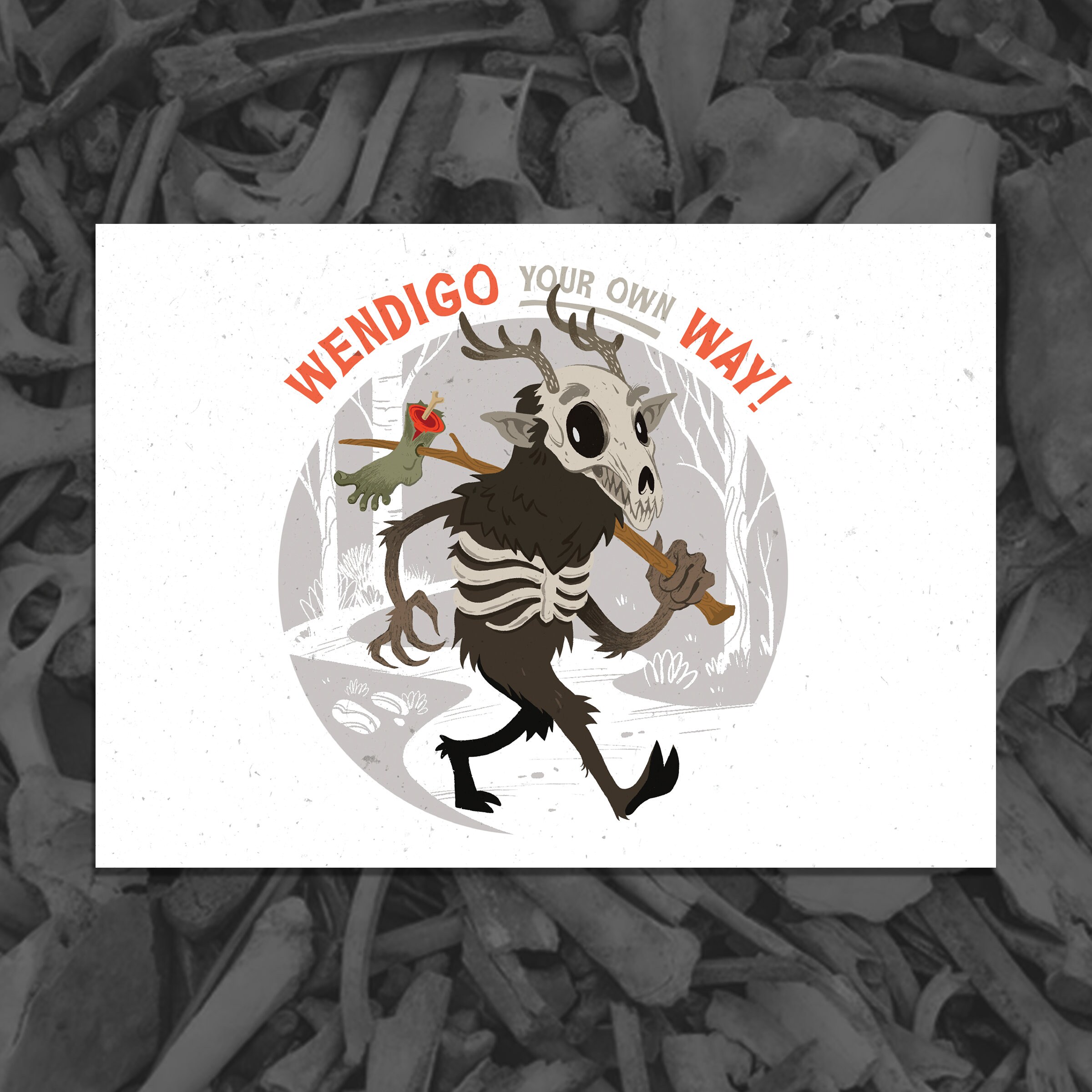 Wendigo Art Print 7x5 Wendigo Print Cryptid Art Monster Print - Etsy