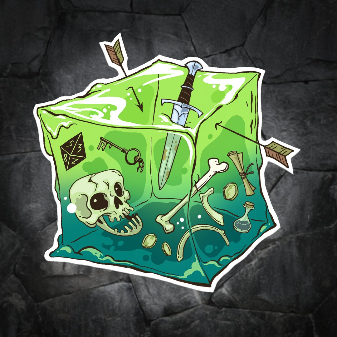 Gelatinous Cube Vinyl Sticker | Dungeons & Dragons | Laptop Sticker ...