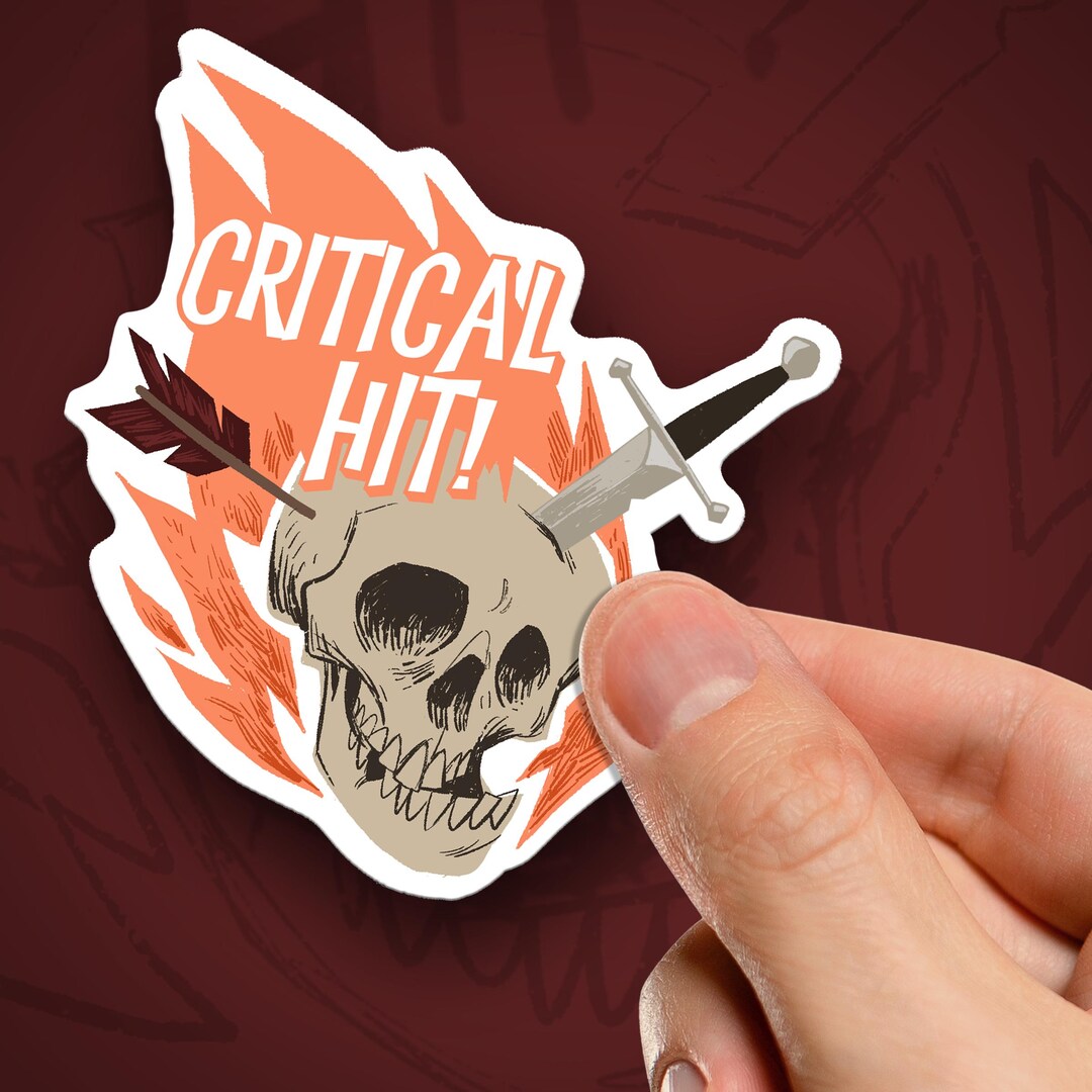 Dnd Critical Hit Vinyl Sticker | Dungeons & Dragons | Laptop Sticker ...