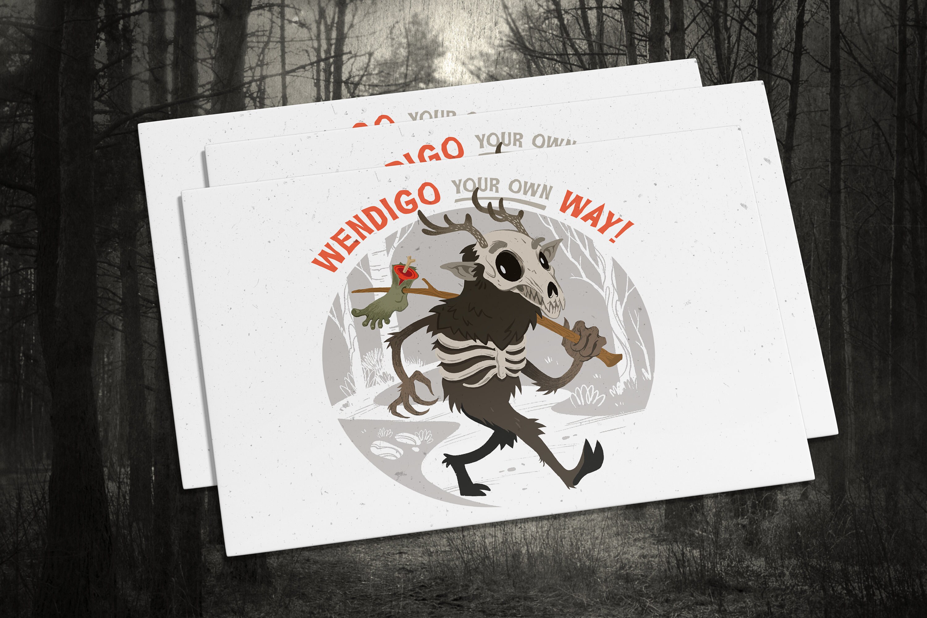 Wendigo Art Print 7x5 Wendigo Print Cryptid Art Monster Print Etsy
