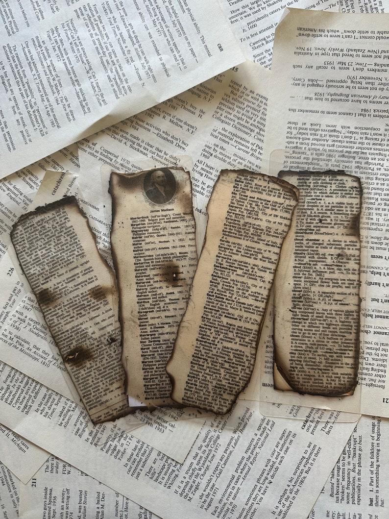 Handmade Laminated Pressed Yellow Flower Bookmark With Burnt Dictionary ...