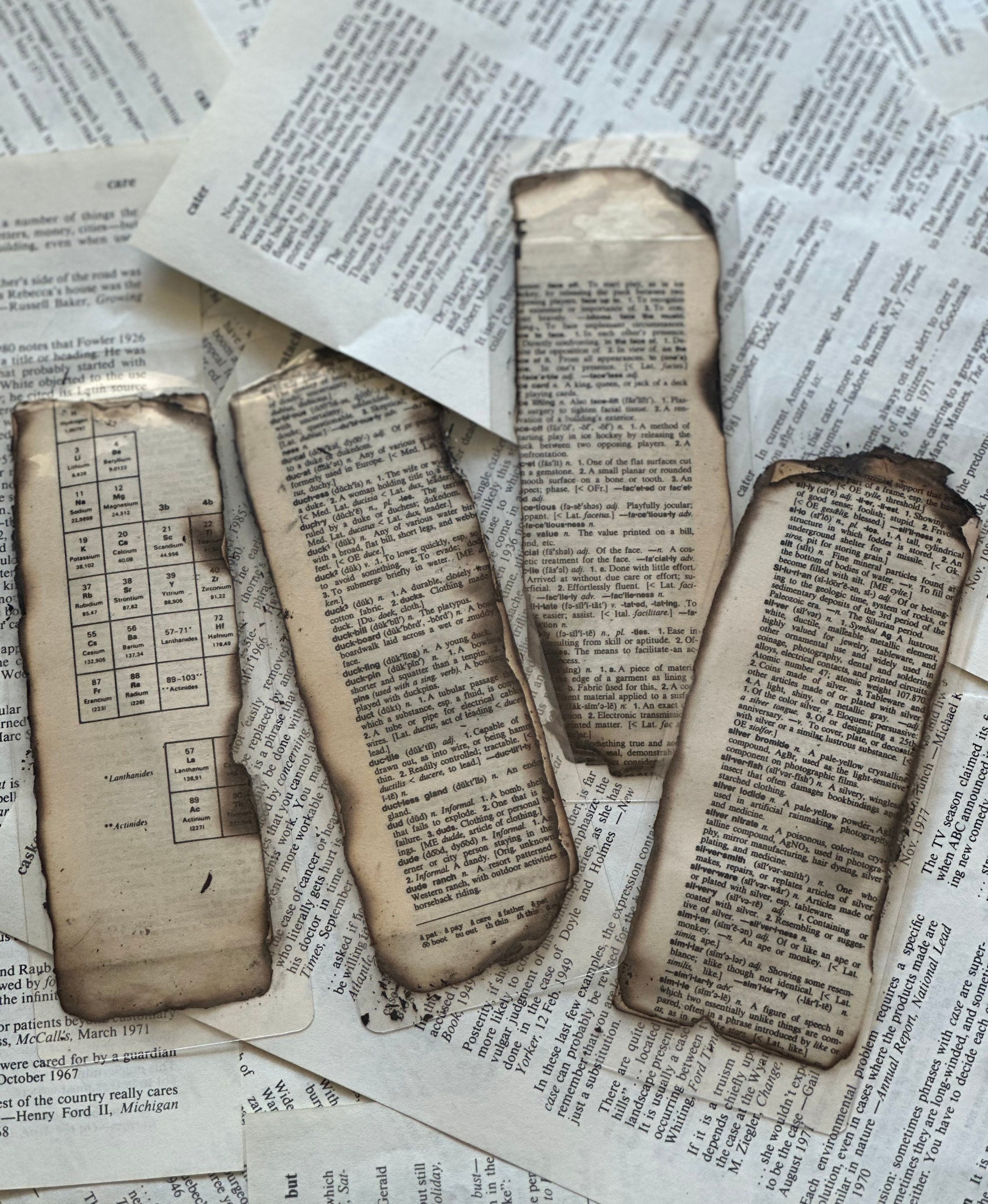Handmade Laminated Pressed Purple Flower Bookmark With Burnt Dictionary ...