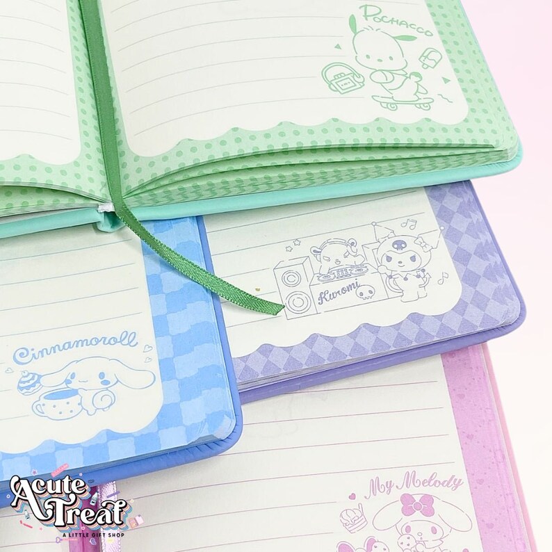 Sanrio Engraved B6 Notebook My Melody Cinnamoroll Kuromi Pochaco Cute ...
