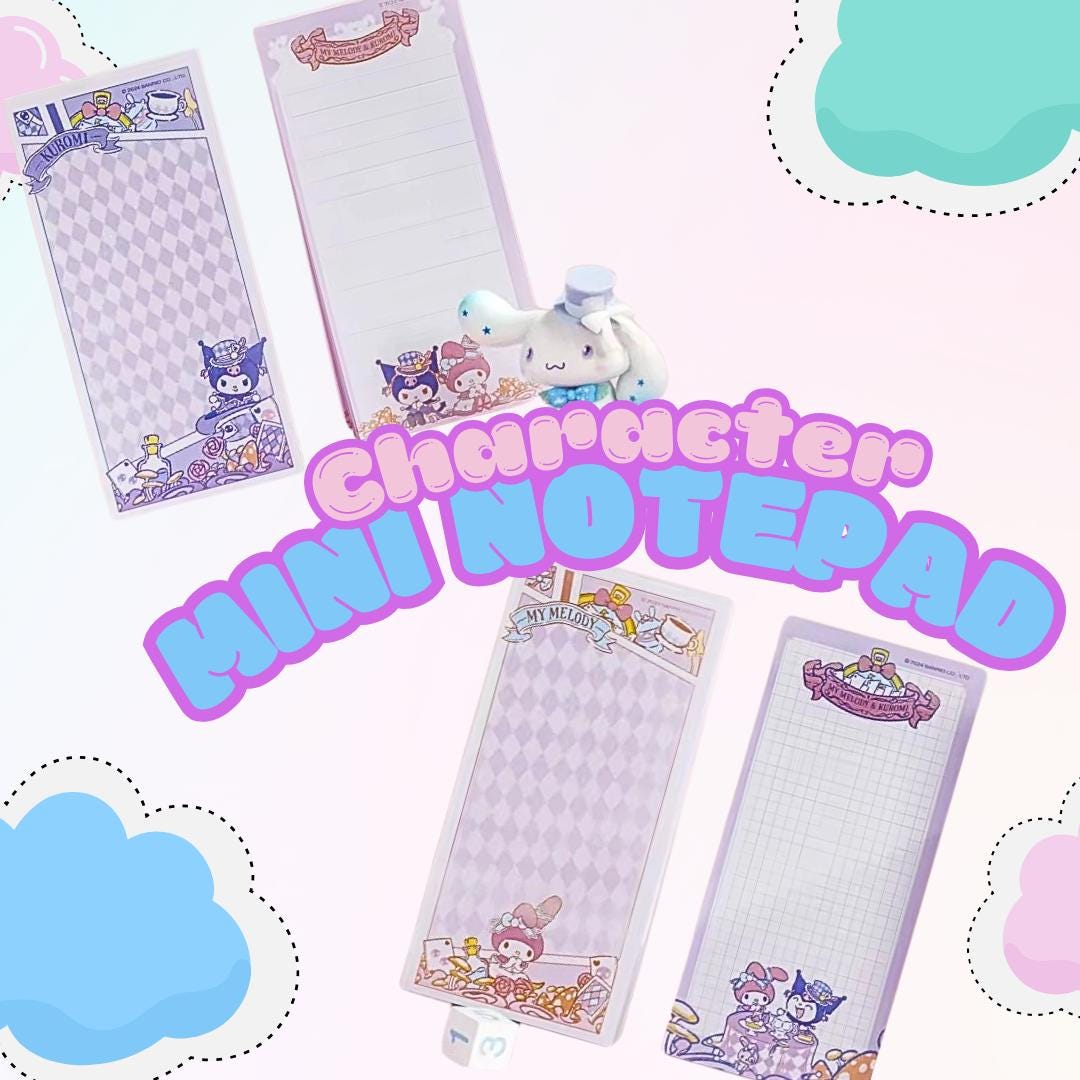 Character Notepads My Melody Cinnamoroll Kuromi Pochaco Hello Kitty ...