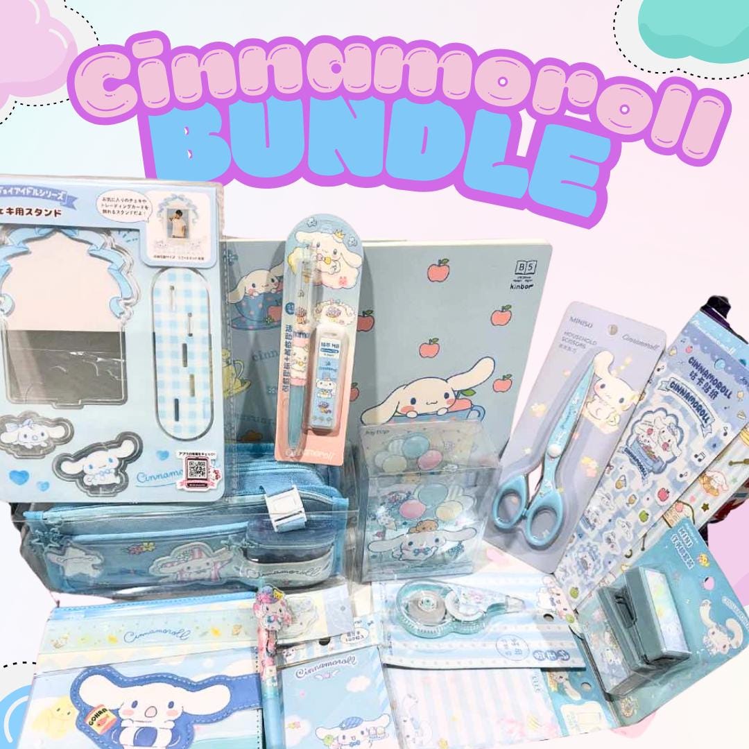 Kawaii Cinnamoroll Stationery Set | Cinnamoll Pen, Notebook, Ruler ...