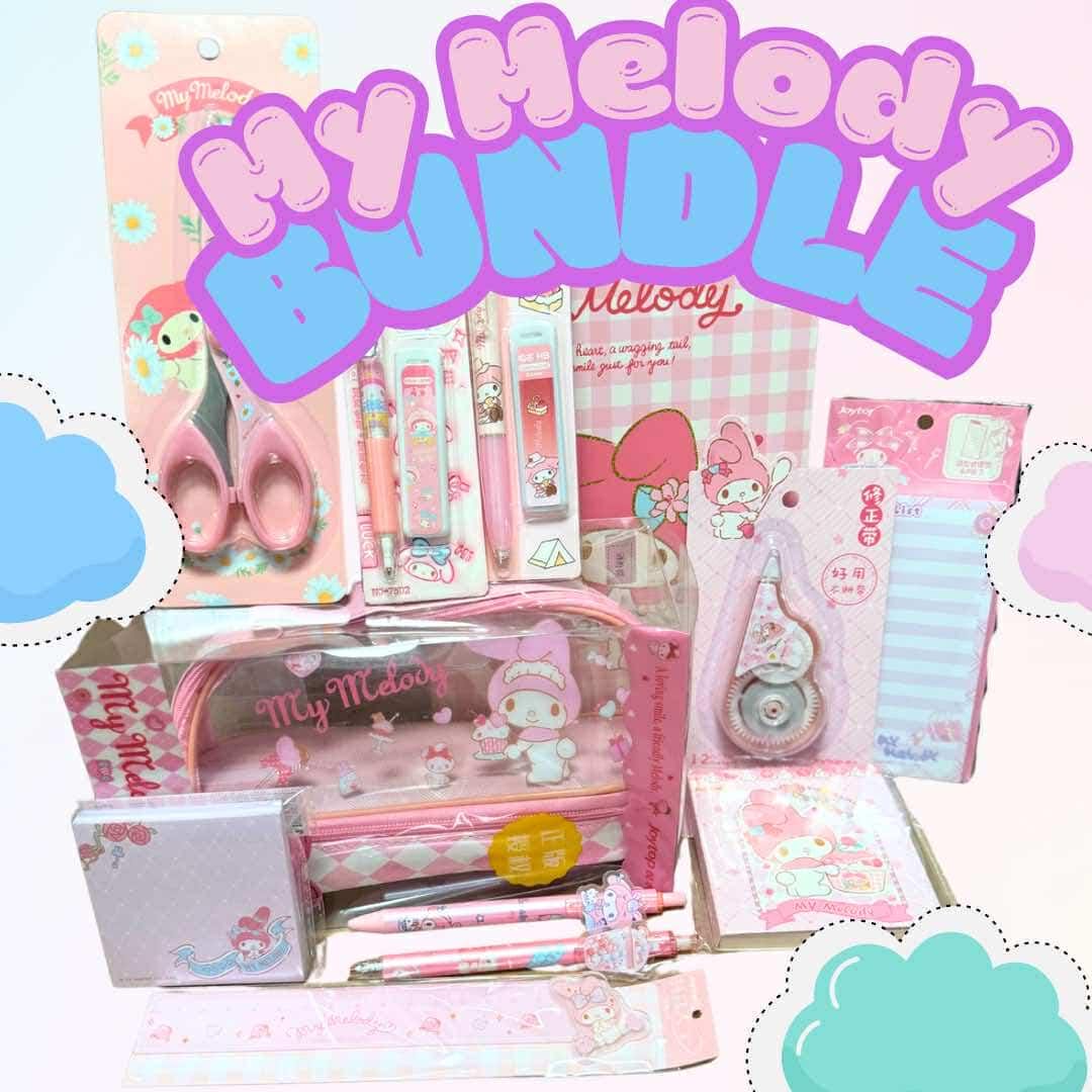 Kawaii My Melody Stationery Set | My Melody Pen, Notebook, Ruler ...