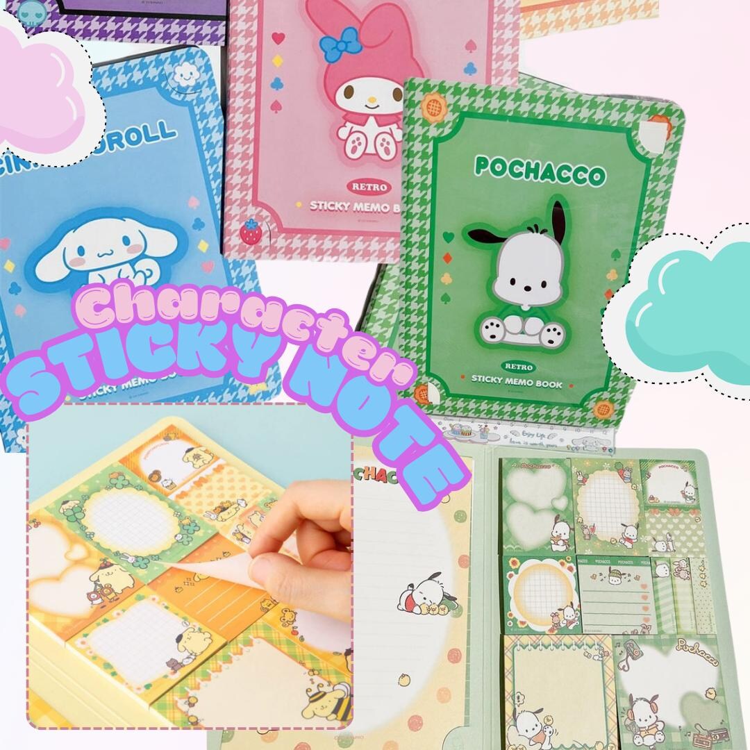 Sanrio Notepads Booklet | My Melody Hello Kitty Kuromi Pochaco Cute ...