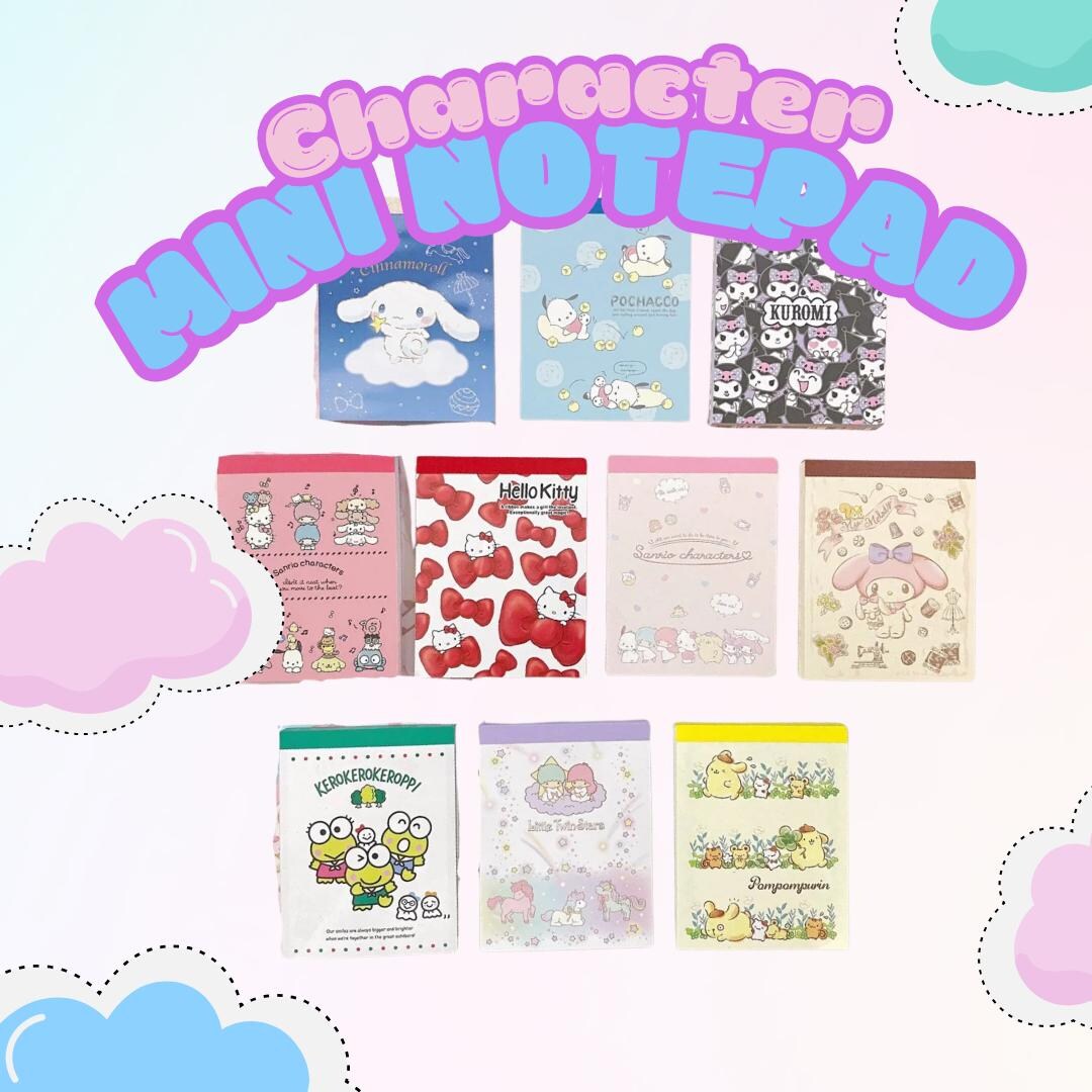Character Notepads My Melody Cinnamoroll Kuromi Pochaco Hello Kitty ...