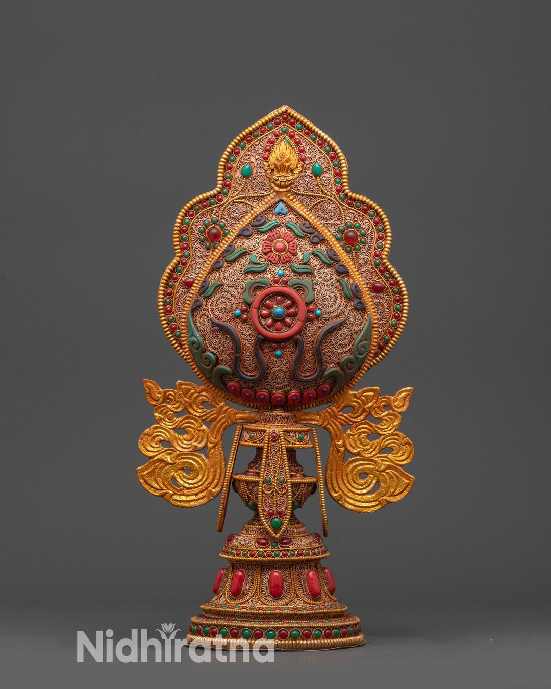 Wheel of Dharma With Kalash Base | Himalayan Buddhist Craft in Nepal - Etsy