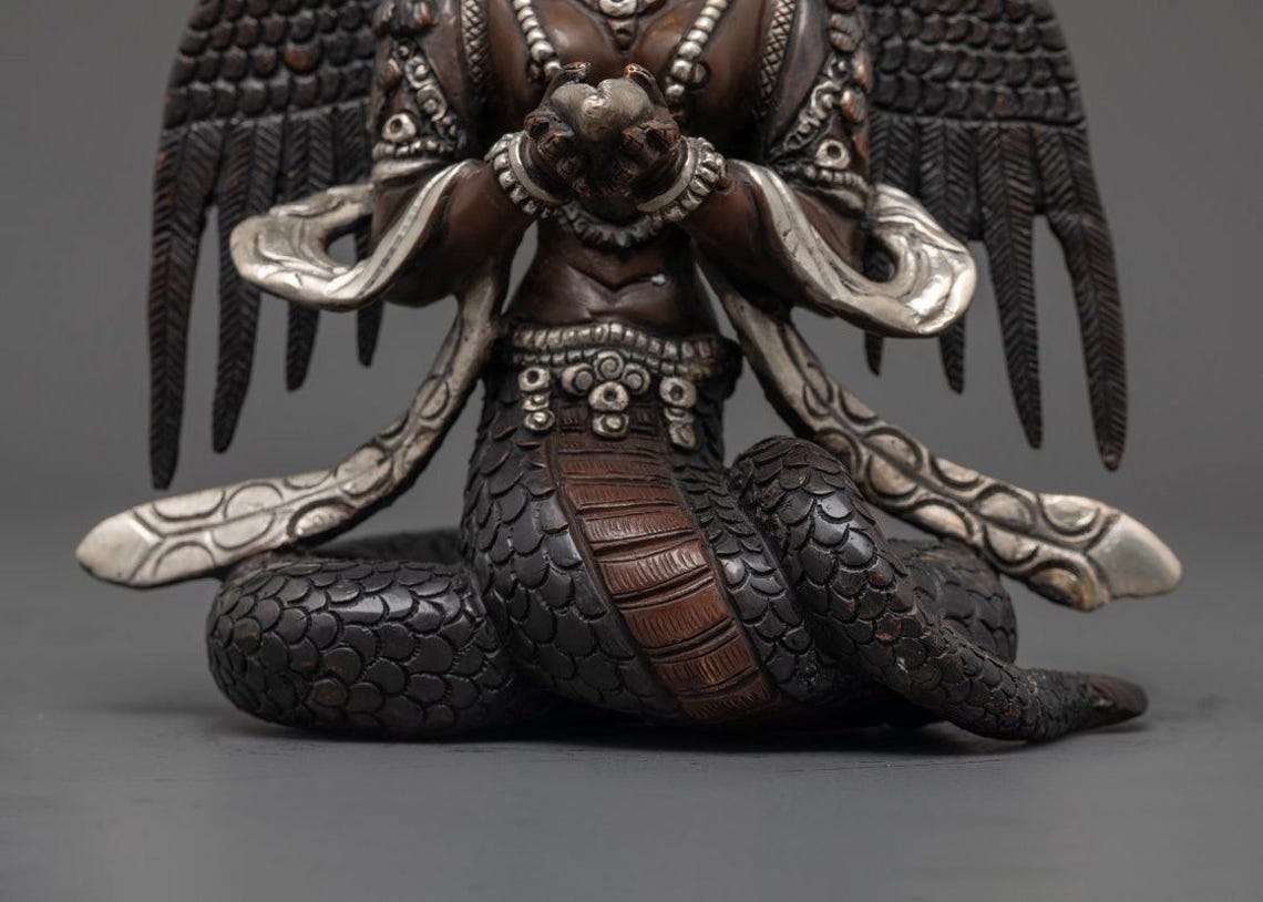 Female Serpent Naga Kanya Statue | Oxidized Copper Statue - Etsy