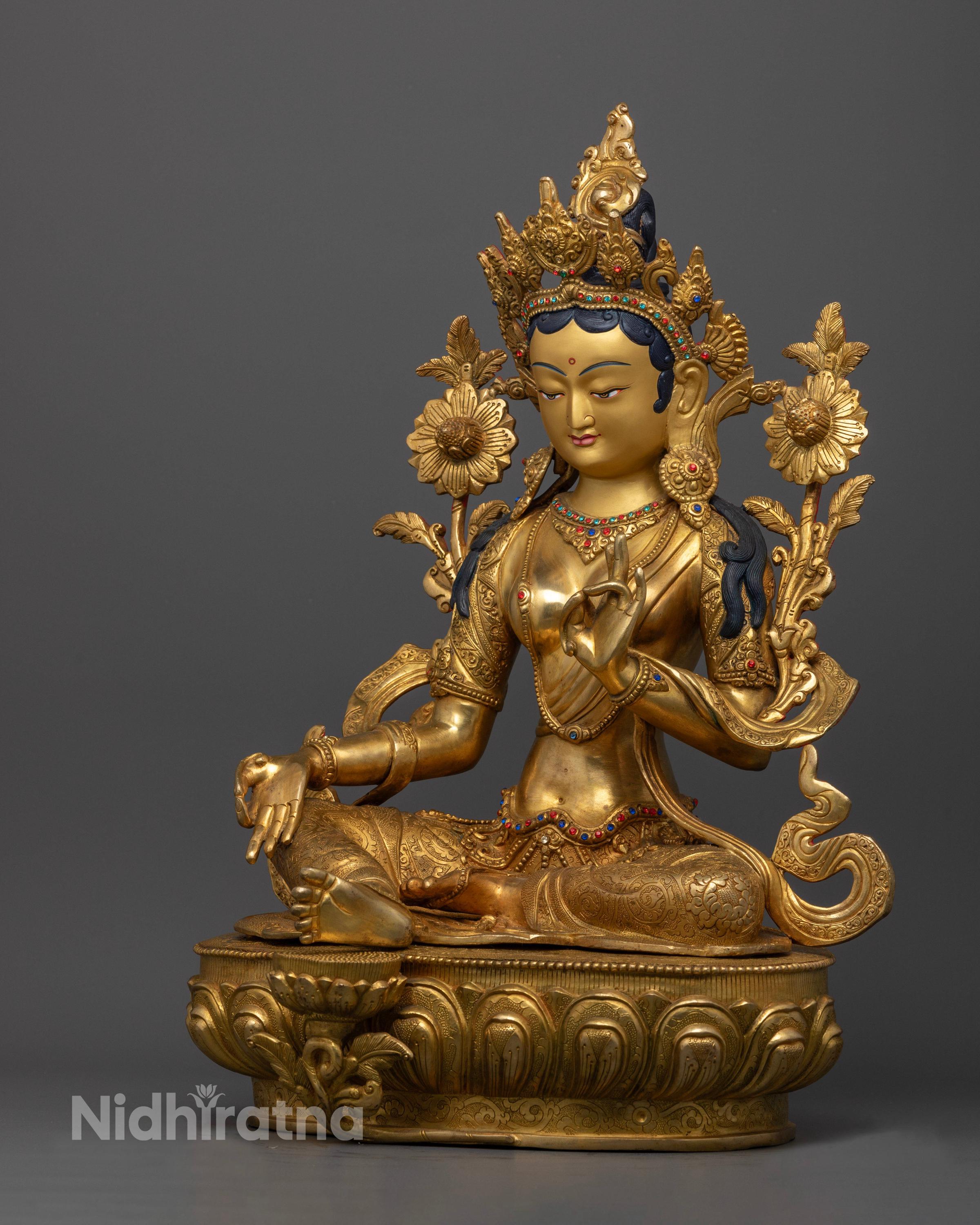 Green Tara Art Buddhist Symbolism for Inner Peace Meditation - Etsy