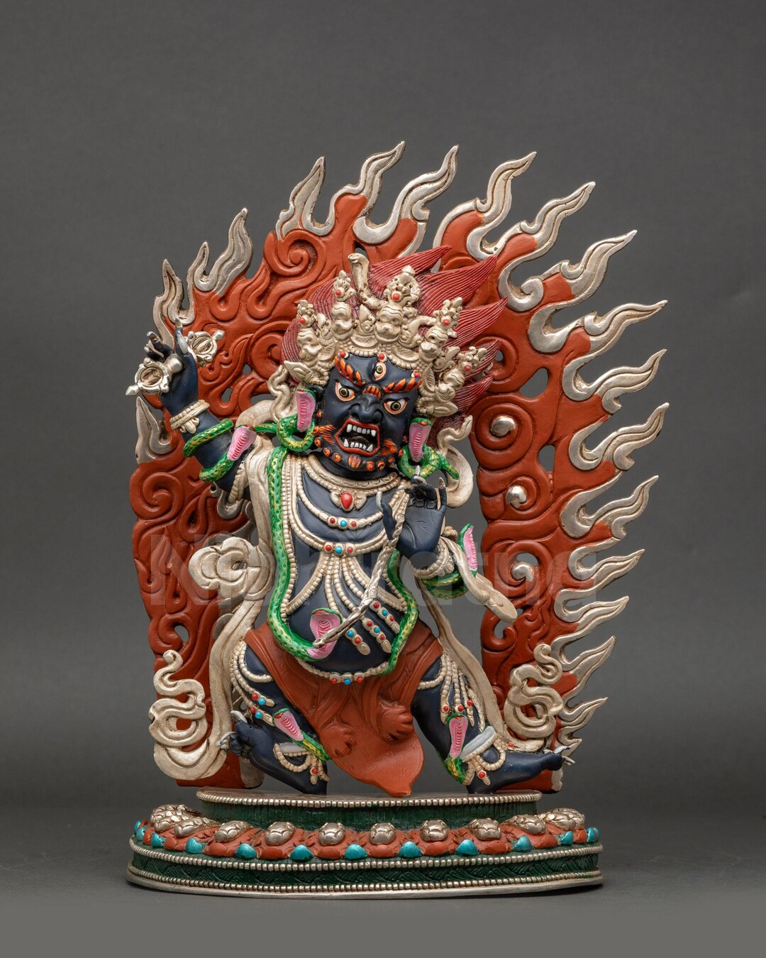 Fierce Guardian Vajrapani Sculpture | Hand-painted Dharma Protector - Etsy