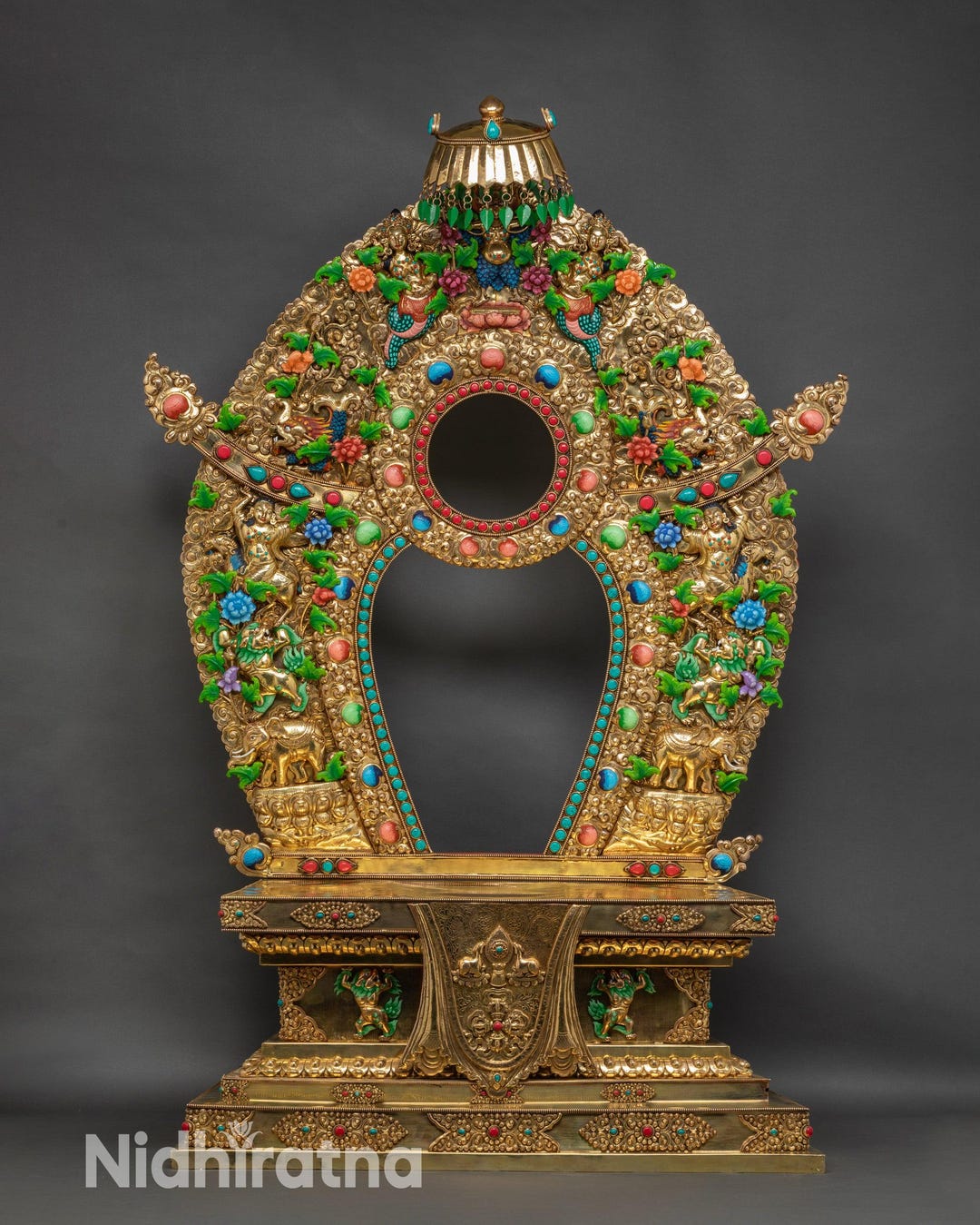 Exquisite Vajrayana Throne | Elaborate Seat for Buddhist Deities Statue ...