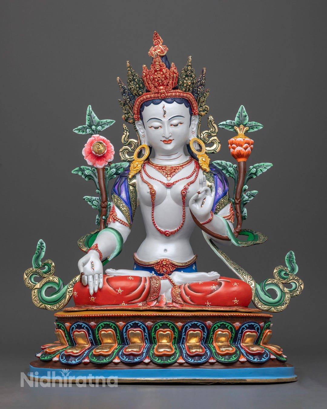 Colorful White Tara Statues for Peace and Protection - Etsy