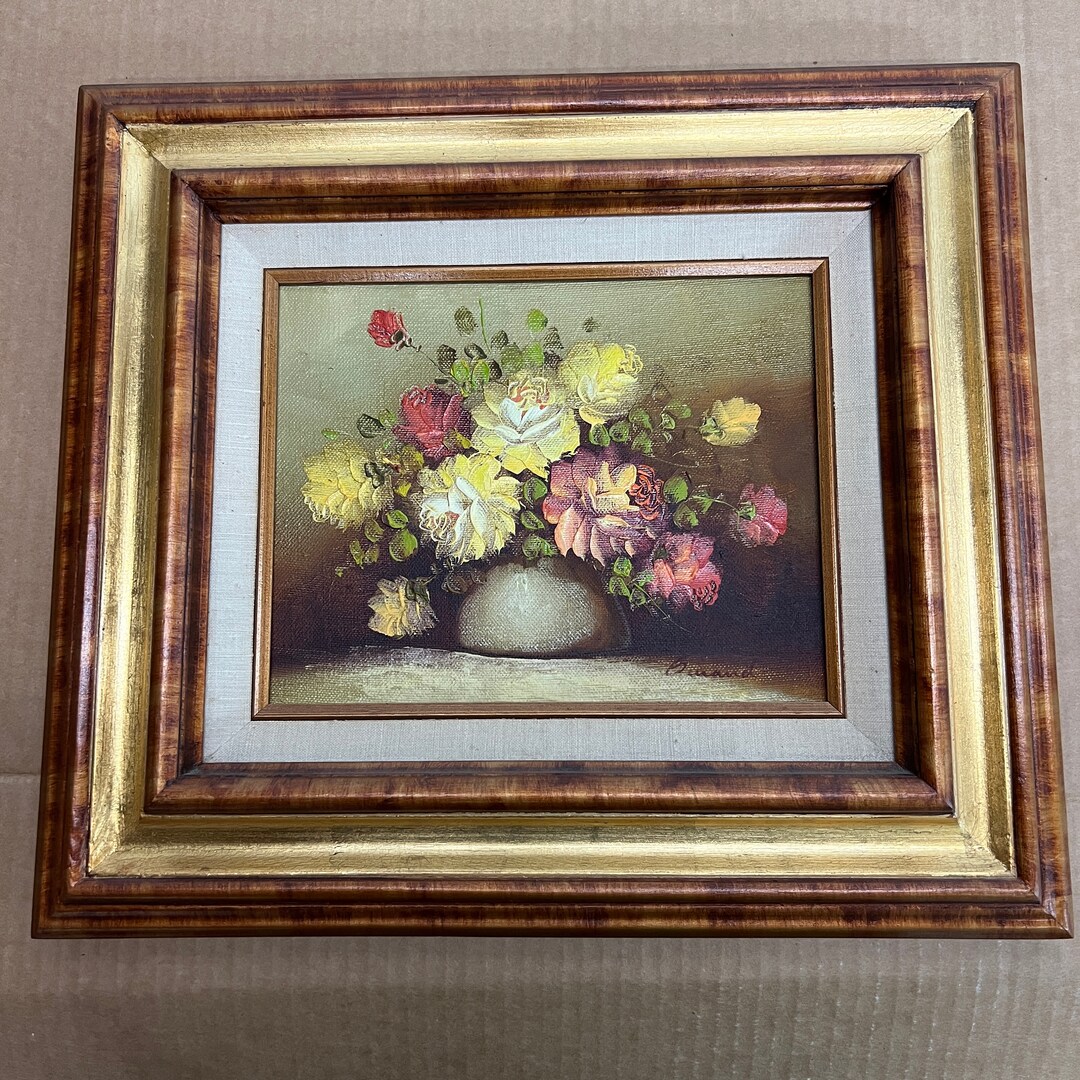 Signed Burand, Still Life With Vase of Flowers, Oil Painting - Etsy