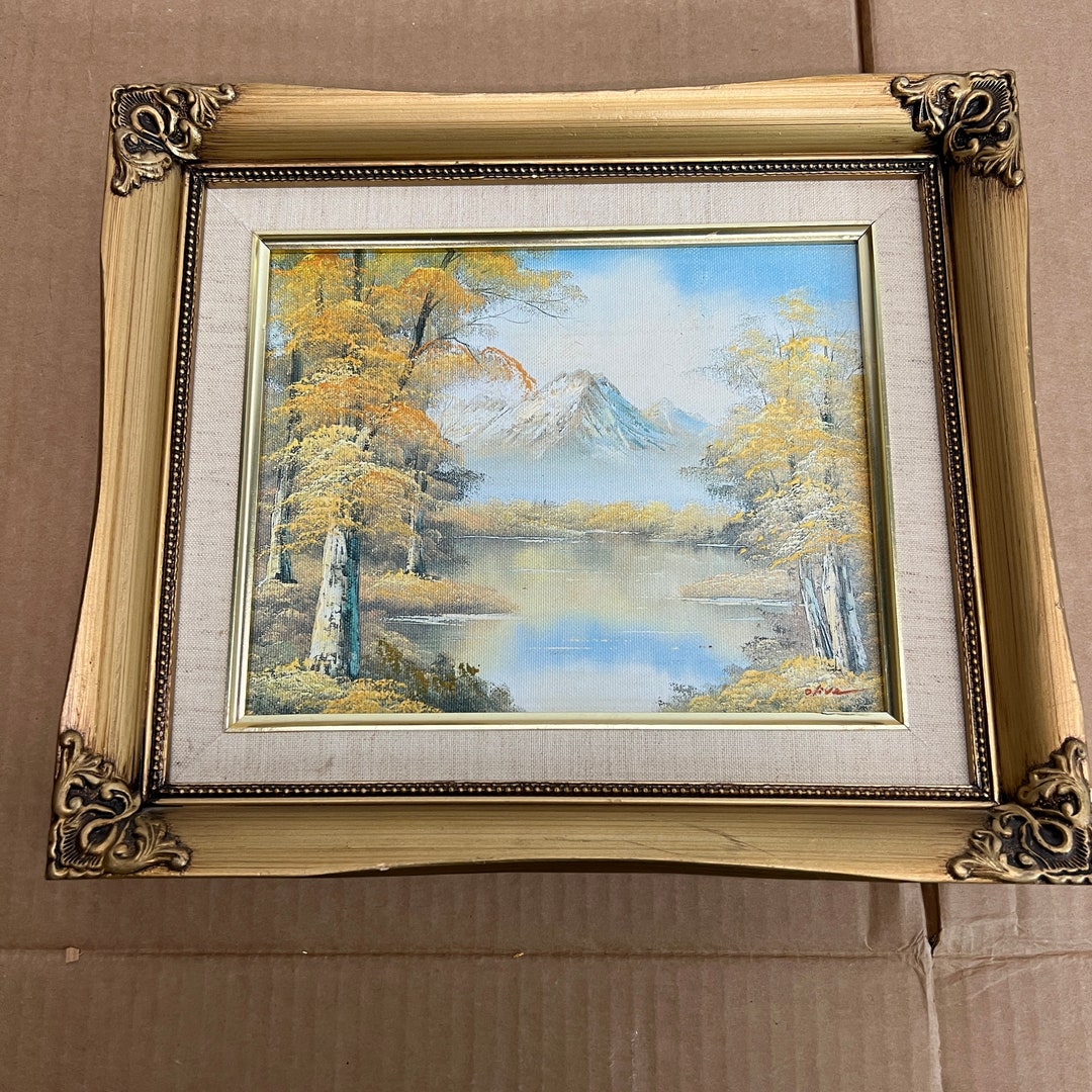 Oleograph With Highlighting, Oil Painting, Signed Olive Illegibly, Gilt ...