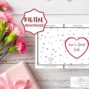 Printable Card for Lovers - All Occasions. Instant Download 5 X 7" Card ...