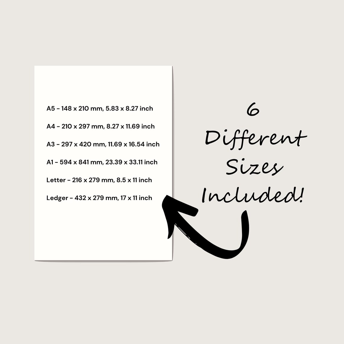 Minimalist 2025 Printable Calendar Sunday Start A5, A4, A3, A1, Letter ...