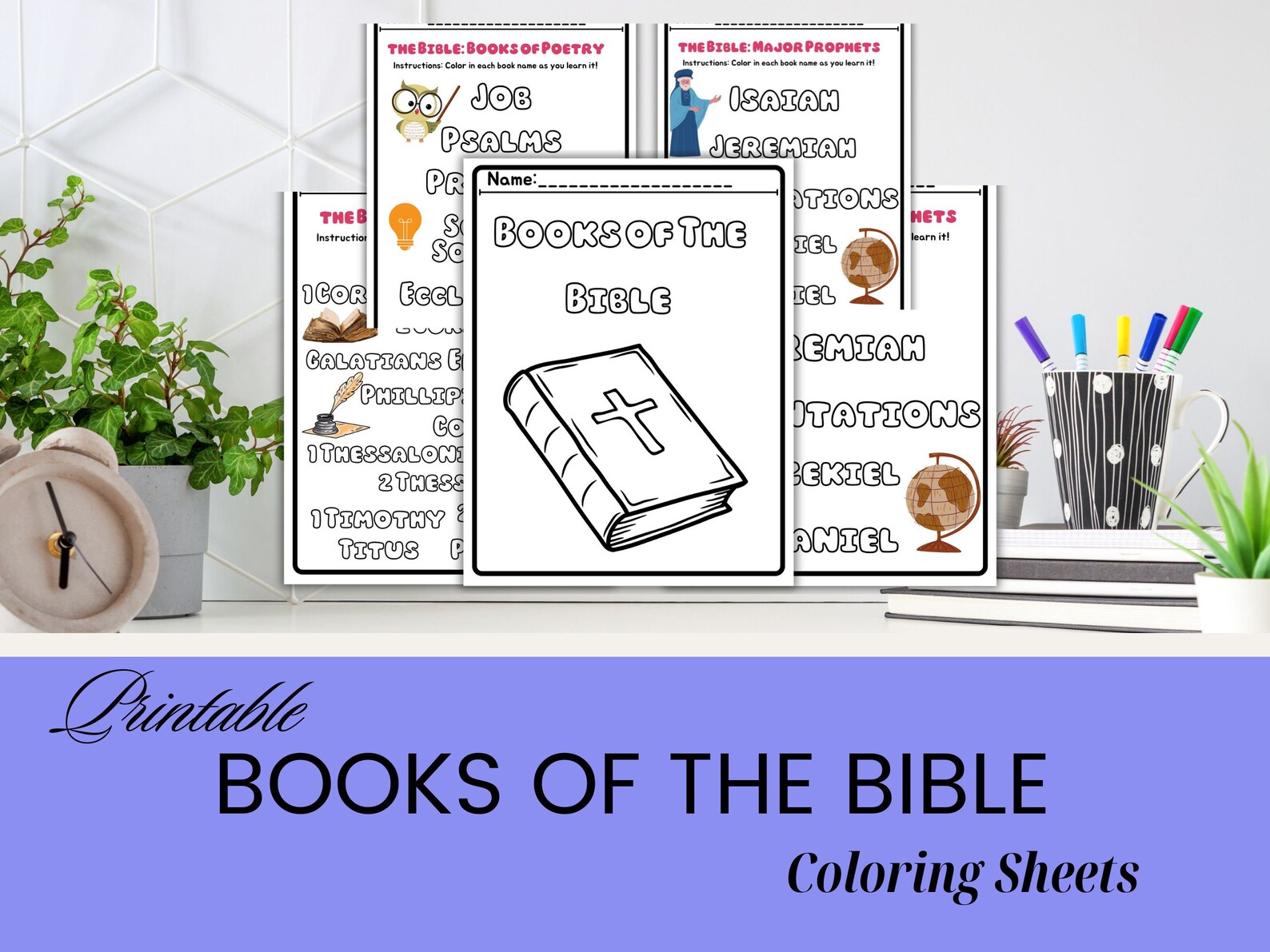 Kid Books of the Bible Coloring Worksheet | Home School Curriculum ...