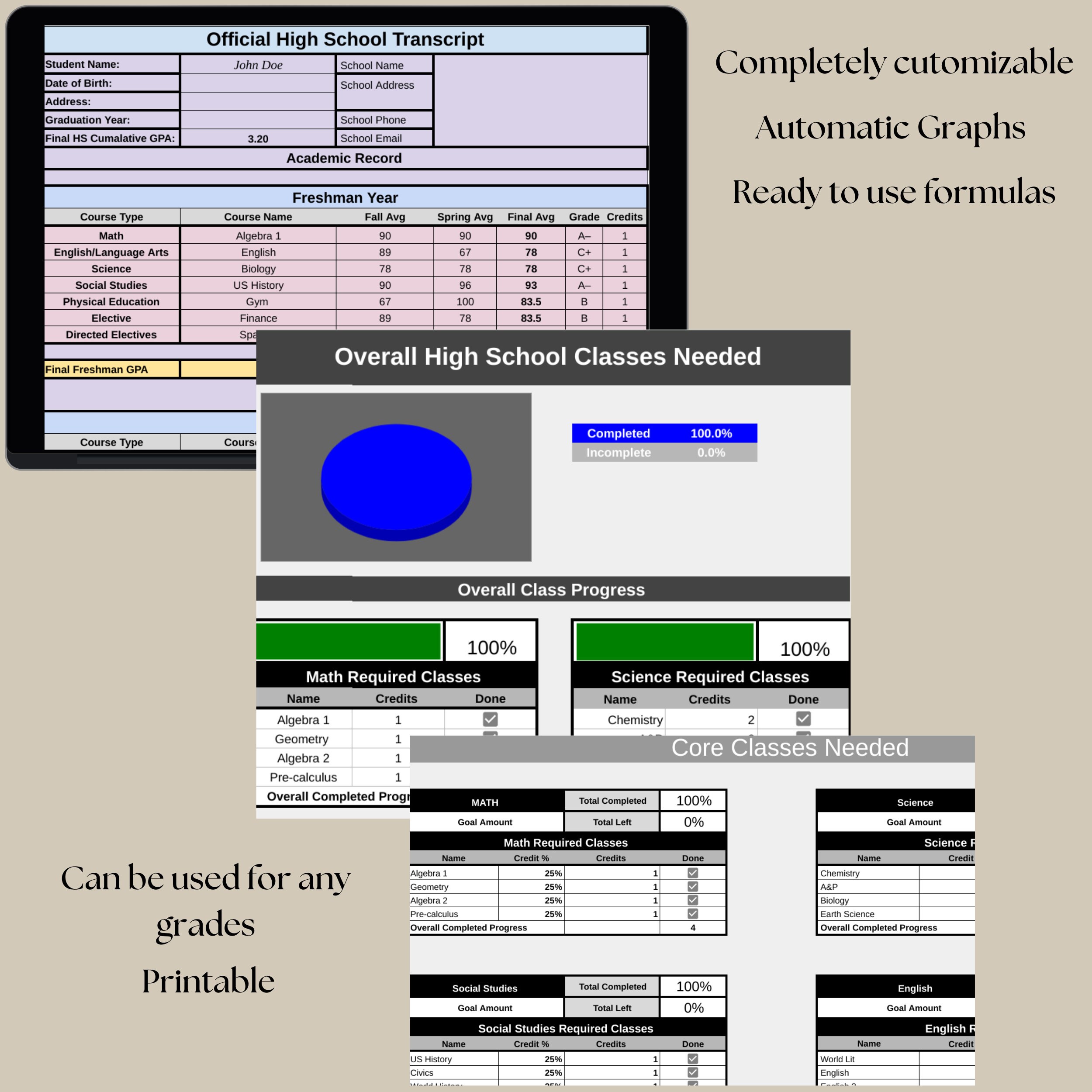 Homeschool Transcript, High School Graduation Template, Homeschooling ...