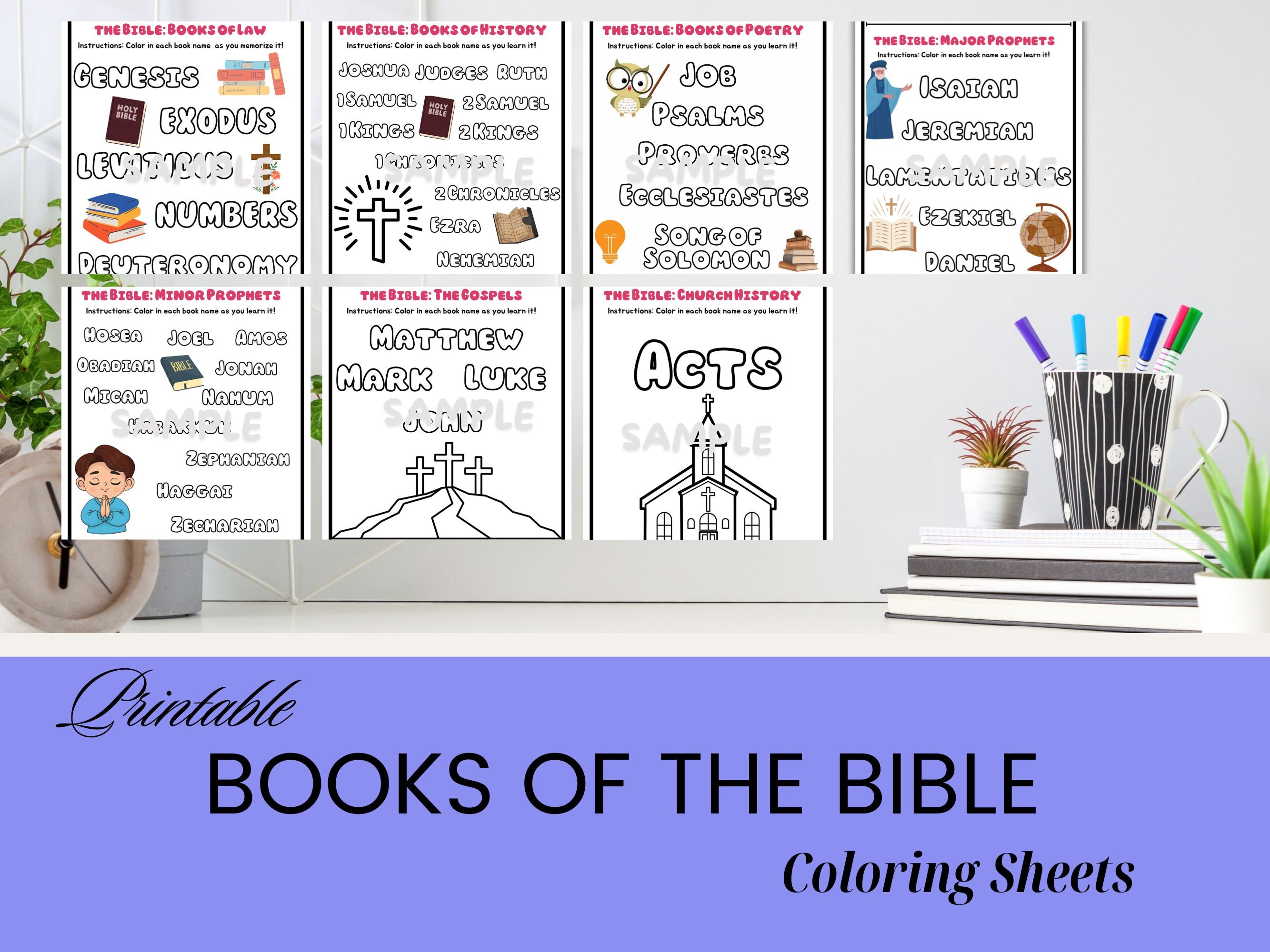 Kid Books of the Bible Coloring Worksheet | Home School Curriculum ...