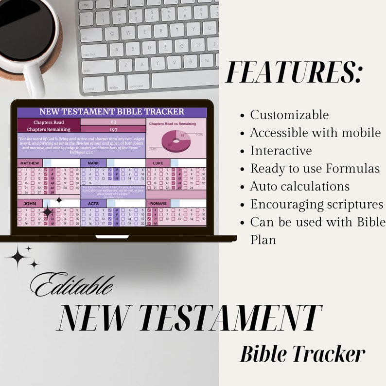 New Testament Bible Tracker Google Sheet, Bible Journal Tracker, Bible ...