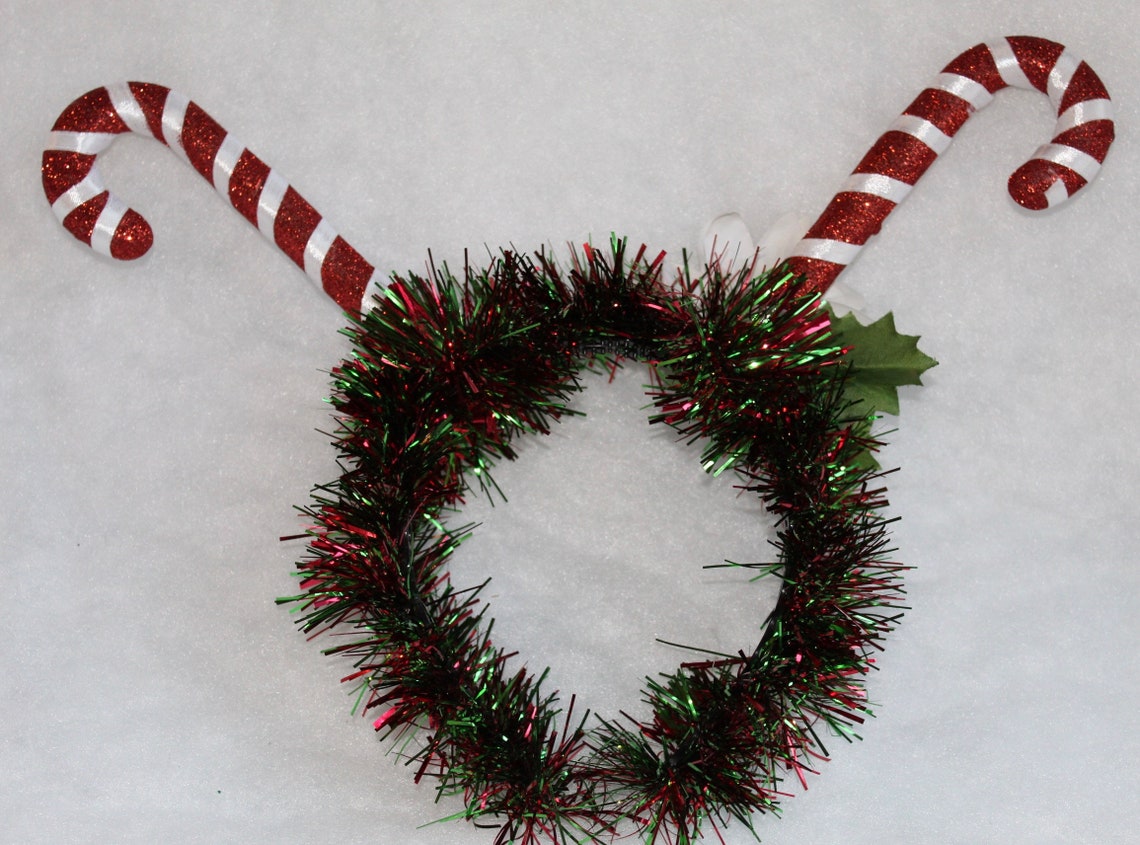 Candy Cane Christmas Headband Ugly Xmas Headband Funny | Etsy