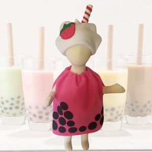 Strawberry Boba Costume With Hat, Baby Halloween Outfit - Etsy
