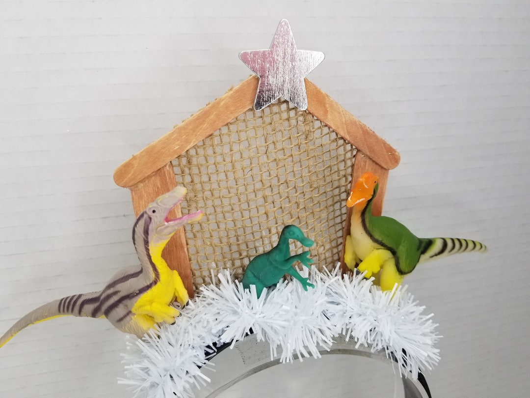 Dinosaur Nativity Mary and Joseph Christmas Headband Tacky Christmas ...