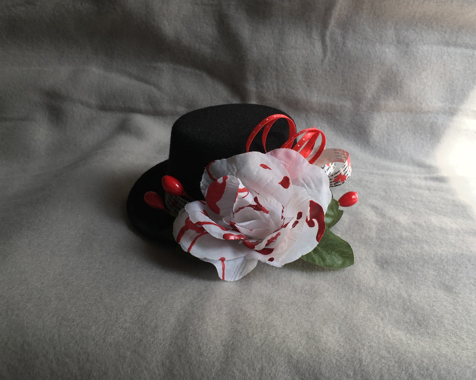 Bloody Rose Top Hat Halloween Rose Hat Costume Accessory | Etsy
