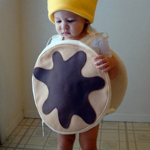 Child Pancake Costume With Butter Hat | Eco Felt Pancake Costume ...