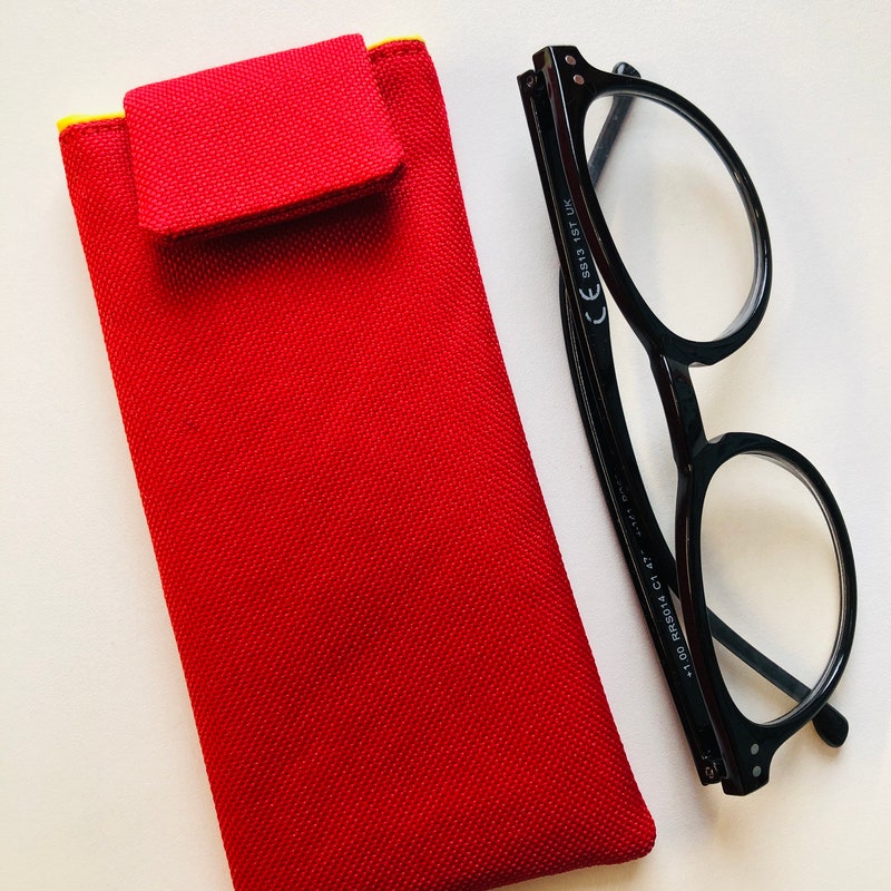 Soft Red Glasses Case Etsy