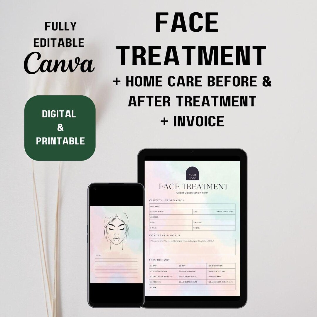EDITABLE Facial Consultation Form| Client Intake Form|beauty Salon ...