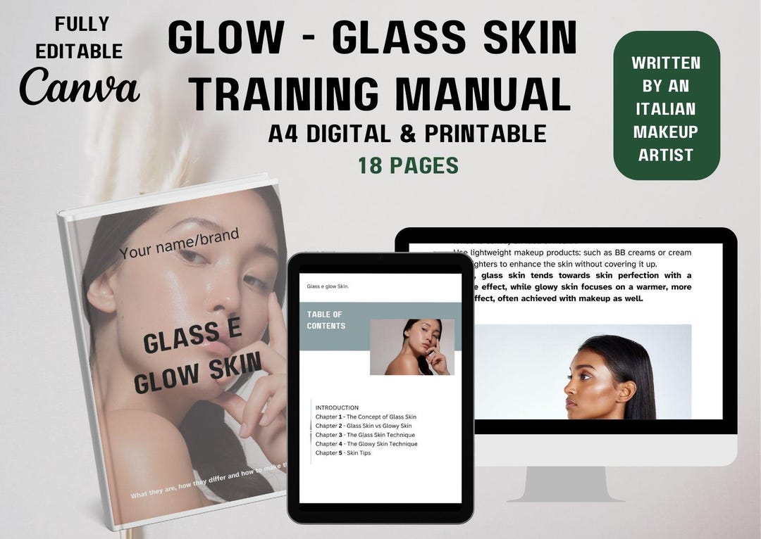 Glow Skin Training Manual|beauty Courses|canva Template|glass Skin ...