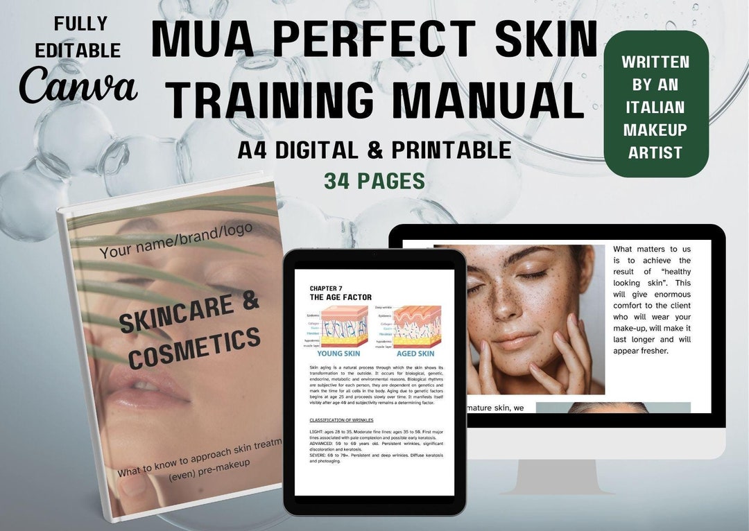Ebook Template Canva|beauty Course Manual|skin Anatomy|skin Aging ...