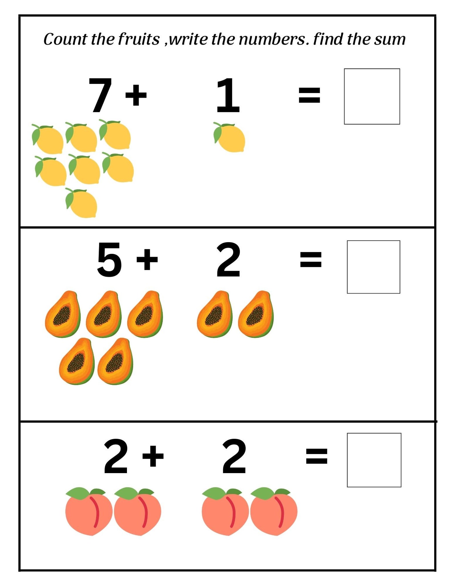 52 Printable Addition Math Worksheet for Kids - Etsy